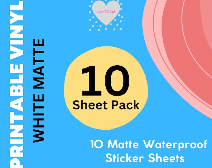 Inkjet Printable Vinyl Matte Printable Adhesive Vinyl 10-pack Printable ...