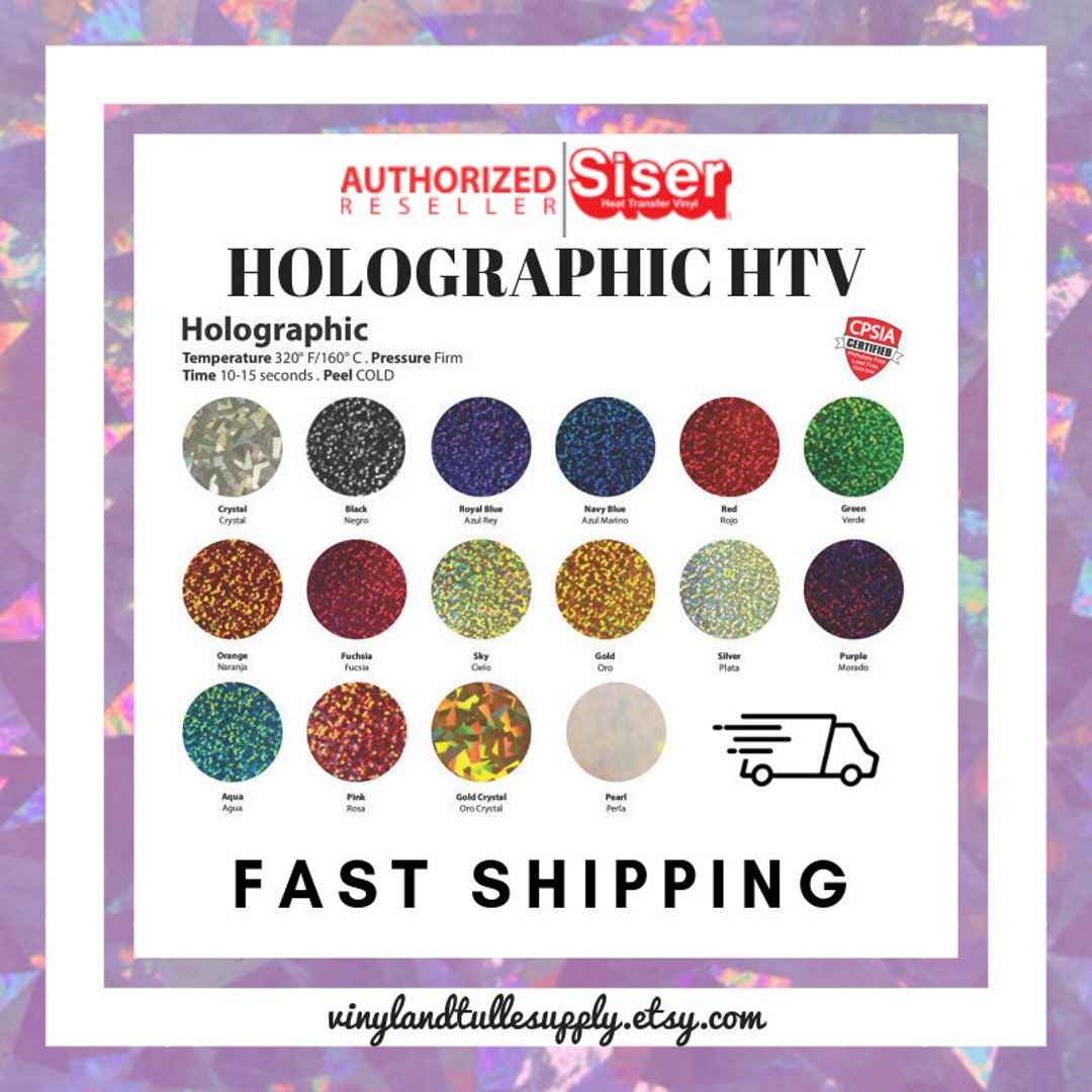 Siser 10 X 12 Holographic HTV / 1 Sheet / Siser Easyweed Holographic ...