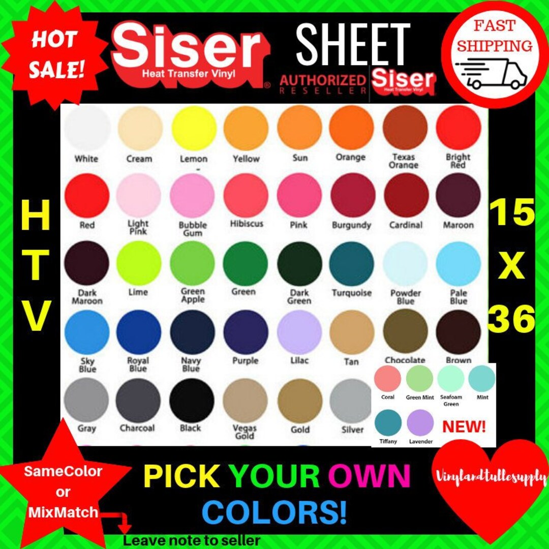 Siser Easyweed HTV / 15 X 36 / Sheet / Heat Transfer Vinyl / HTV ...