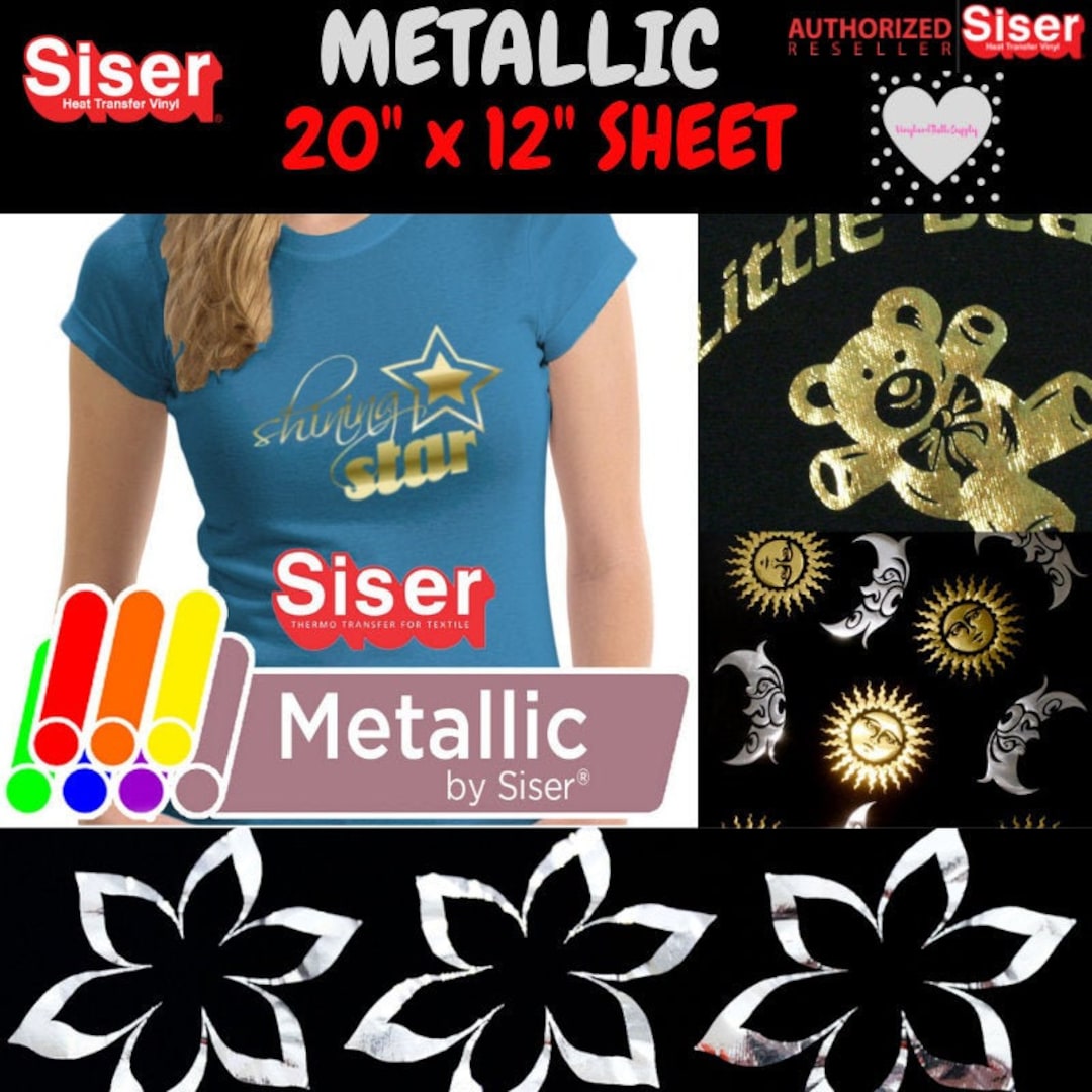 Siser Metallic Heat Transfer Vinyl / 20"x 12" / Roll / Siser Easyweed ...