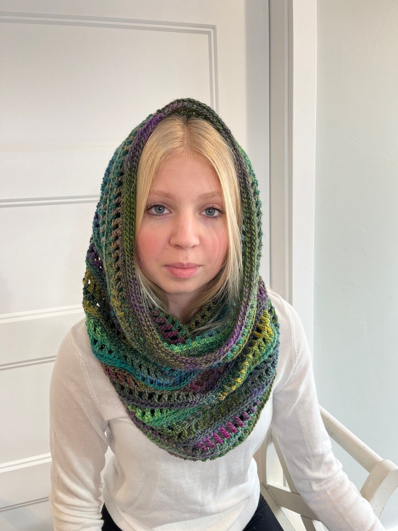 PDF Crochet Pattern With Video Tutorials - Bohemian Hooded Cowl - Scarf ...