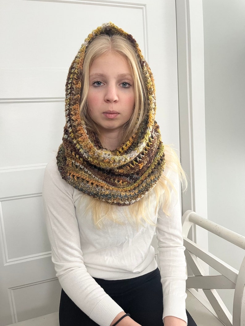 PDF Crochet Pattern - Hooded Cowl - Fall, Autumn Scarf - Beginner ...