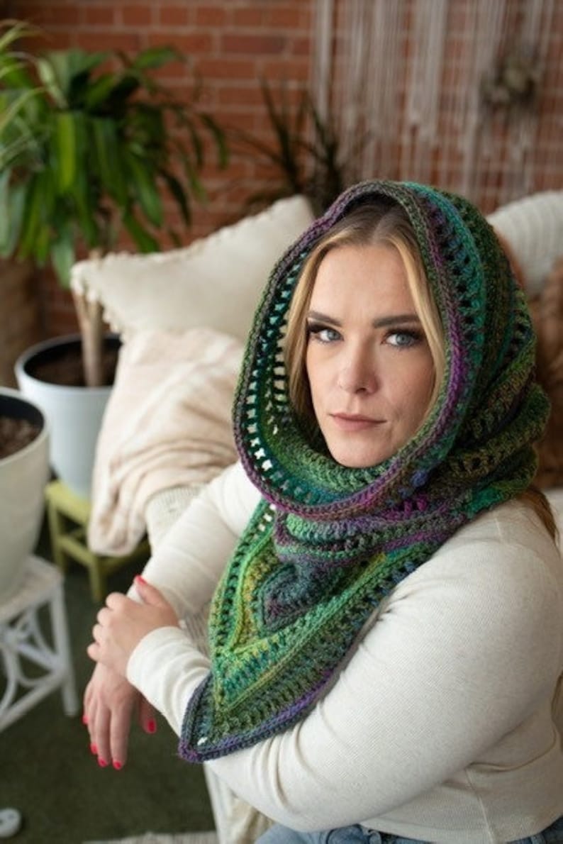 PDF Crochet Pattern Bohemian Hooded Cowl Scarf Boho - Etsy