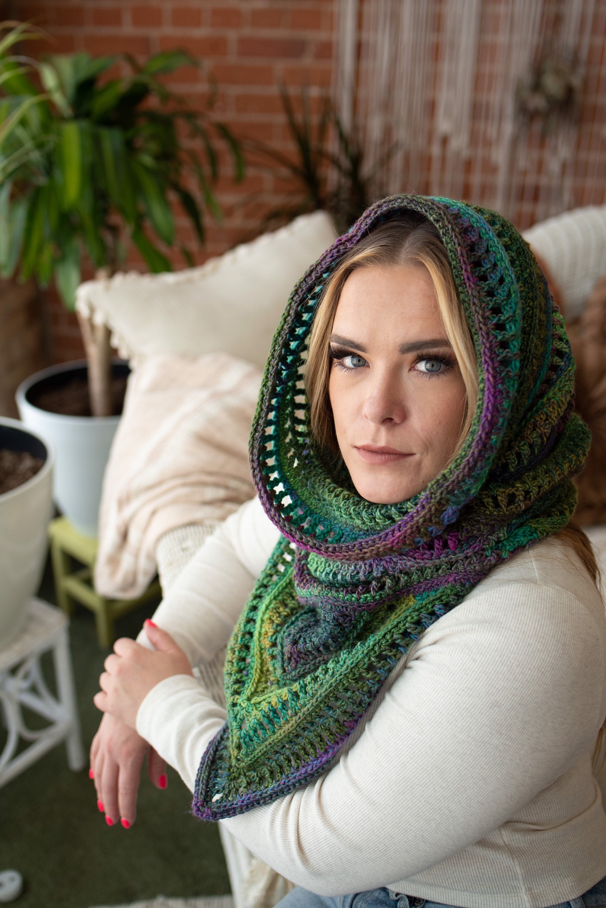Hooded Cowl for Women - Crocheted Scarf With Hood - Bohemian Scarves ...