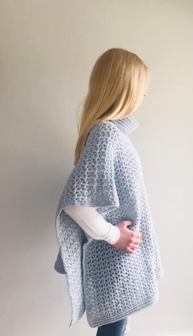 PDF Crochet Pattern the Phaedra Reed Turtleneck Poncho - Etsy