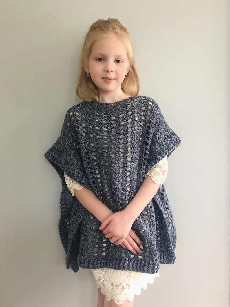 PDF Crochet Pattern - Poncho Pattern - Girls / Womens Poncho - Easy ...