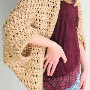 PDF Crochet Pattern - the Genesis Greer - Easy Stitch Cocoon Shrug ...
