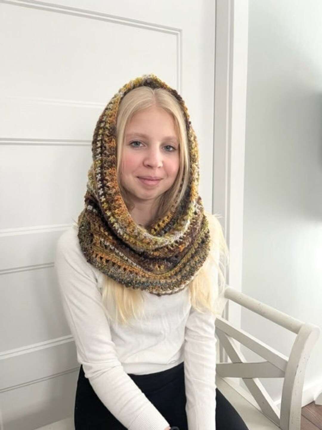 PDF Crochet Pattern - Hooded Cowl - Fall, Autumn Scarf - Beginner ...