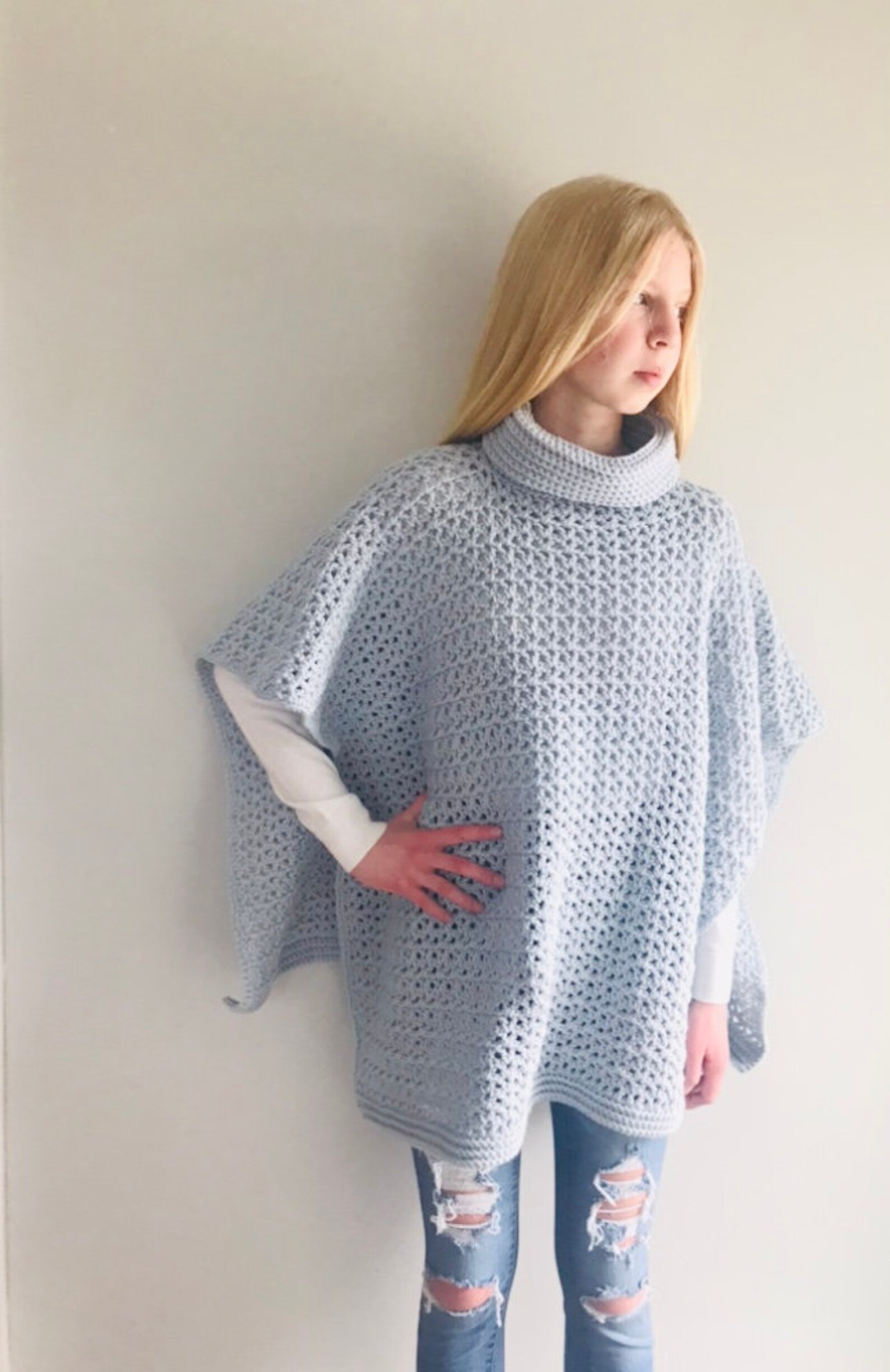 PDF Crochet Pattern the Phaedra Reed Turtleneck Poncho - Etsy