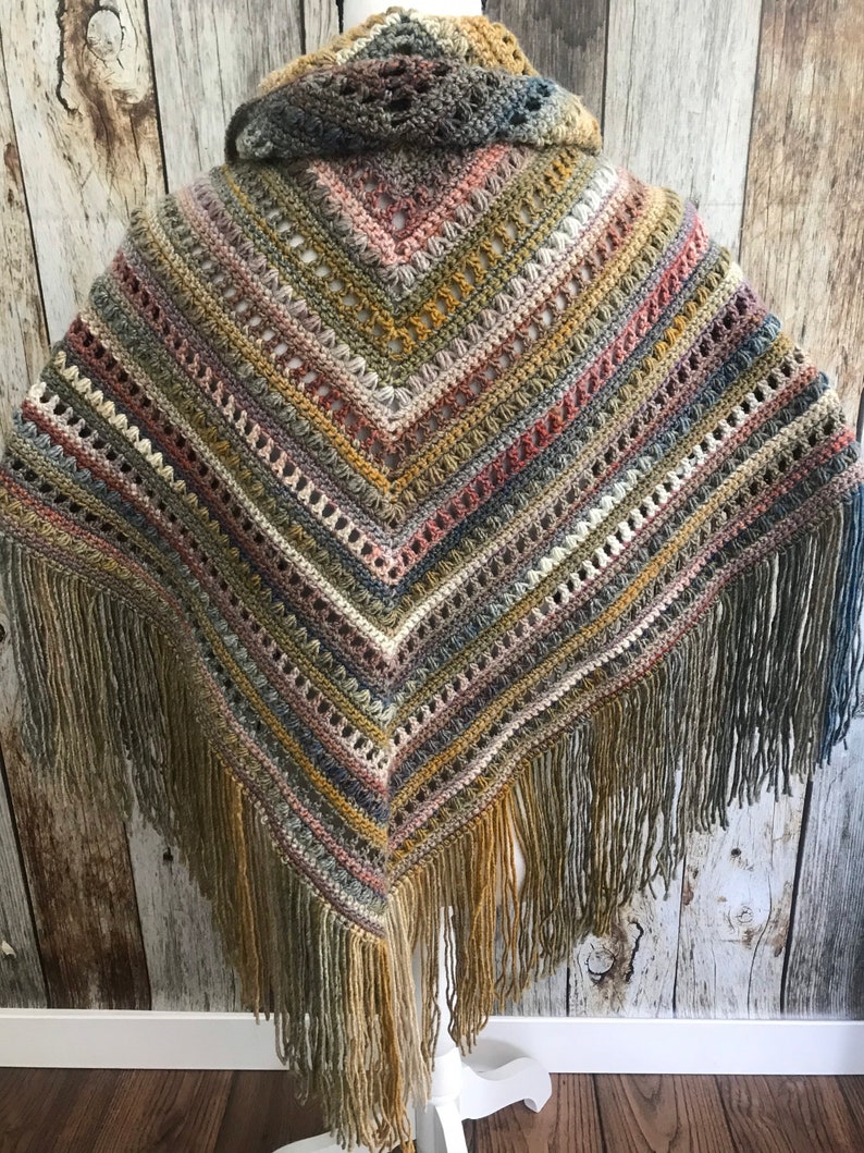 PDF Crochet Pattern Bohemian Triangle Scarf Boho Crocheted - Etsy