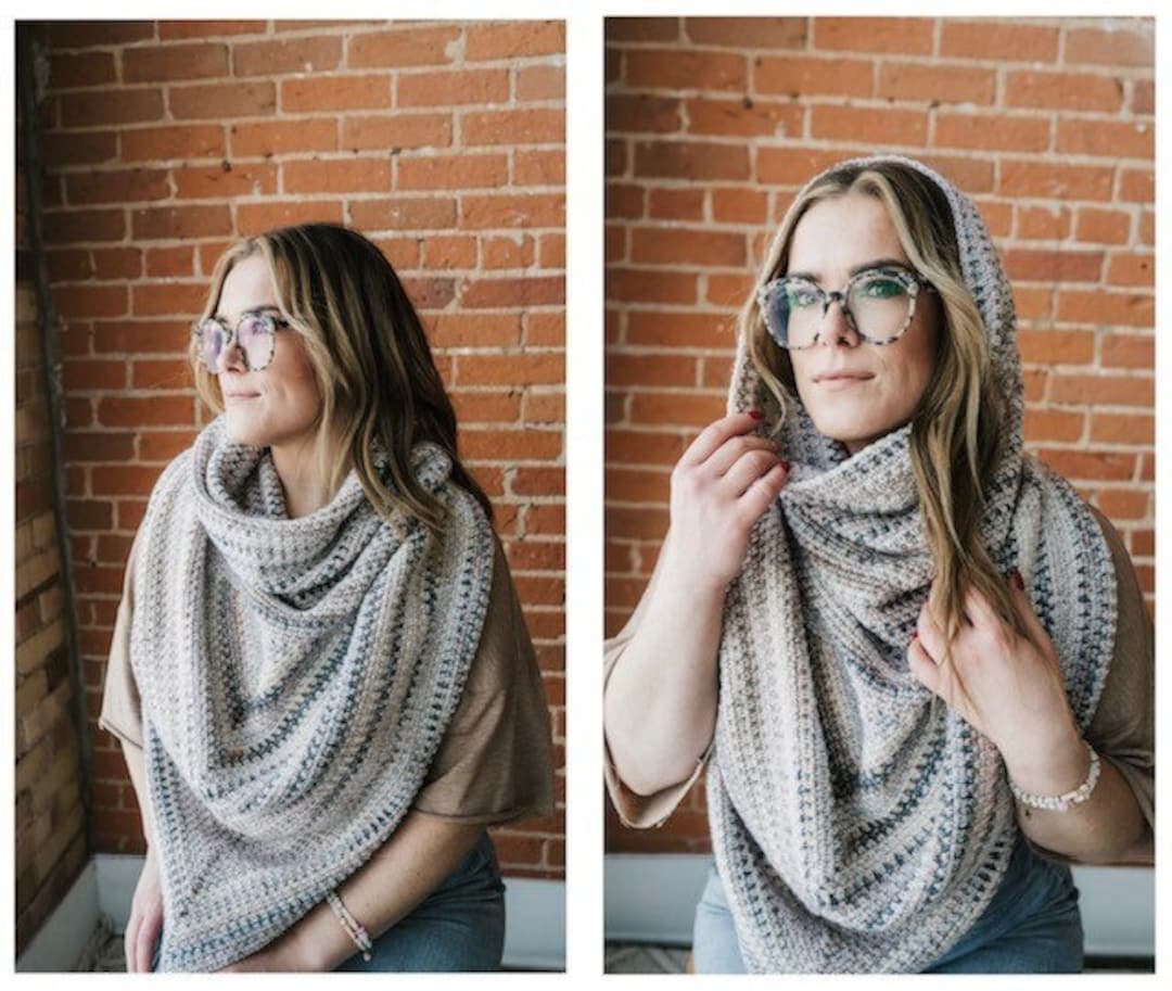PDF Crochet Pattern - Cozy Hooded Cowl - Easy Women's Scarf - Trendy ...