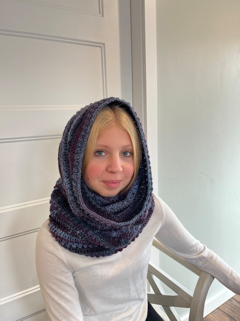 PDF Crochet Pattern - Hooded Cowl - Scarf With Hood - Beginner Boho ...