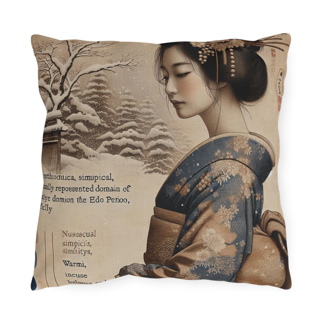 Bohemian Outdoor Pillows, Japanese Art Style, Patio Garden Cushions ...