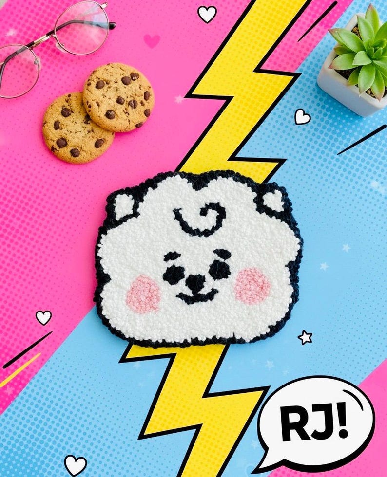 BTS Coasters | Mug Rug | Bangtan BT21 | RJ | Chimmy | Cooky | Tata ...