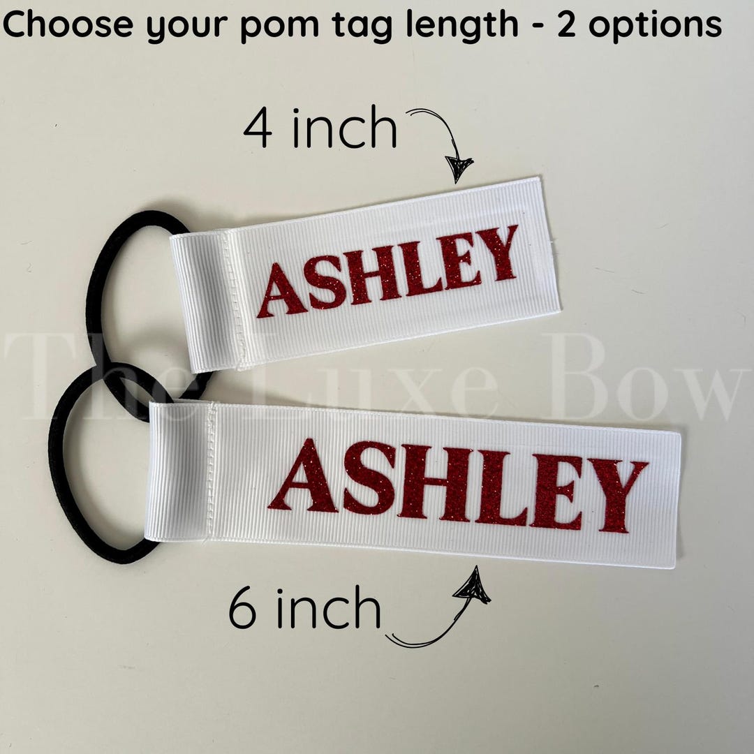 Personalized Pom Name Tags - Set of 2, Cheer & Dance Team Sizes - Etsy