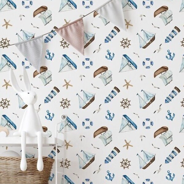 Nautical Wallpaper - Etsy Australia
