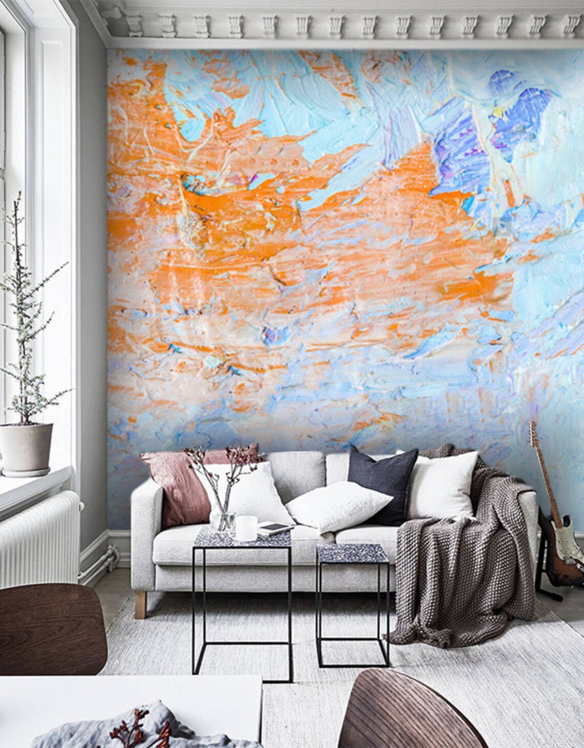 Wallpaper Vinylself Adhesiveart Abstract Oil Large Photo - Etsy