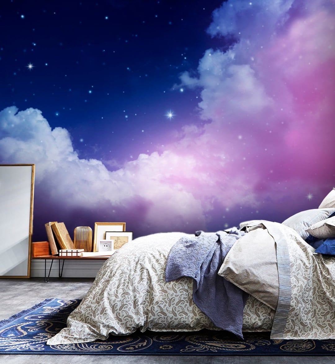Starry Sky Wallpaper, Removable Wall Mural, Night Clouds, Self Adhesive ...