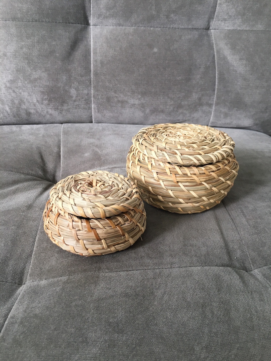 Handwoven Nesting Baskets 5” X 3” Set of 2 - Etsy