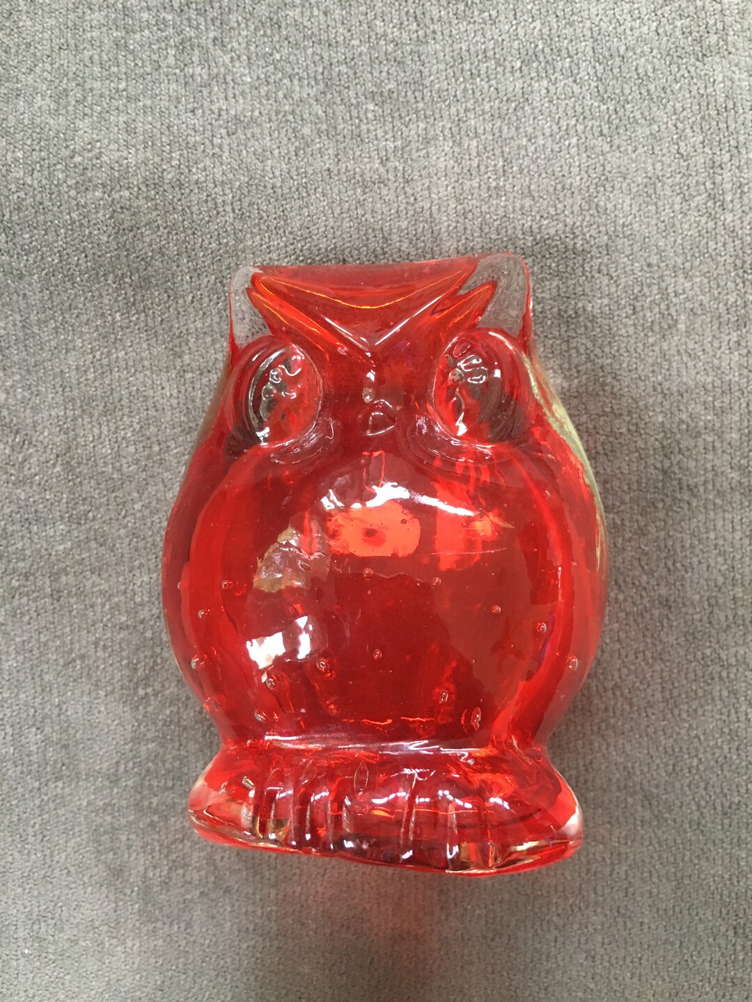Handblown Glass Owl Paperweight/figurine - Etsy