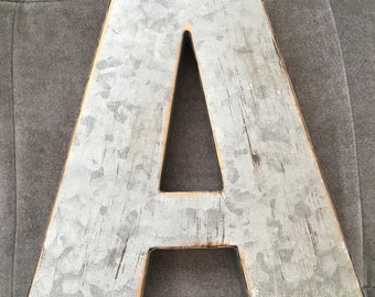Galvanized Letter X - Etsy