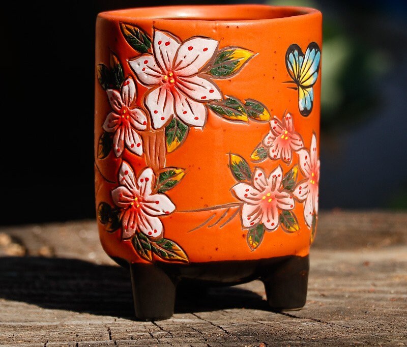 Circular Flower Pot Succulent Planter Ceramic Planter - Etsy UK