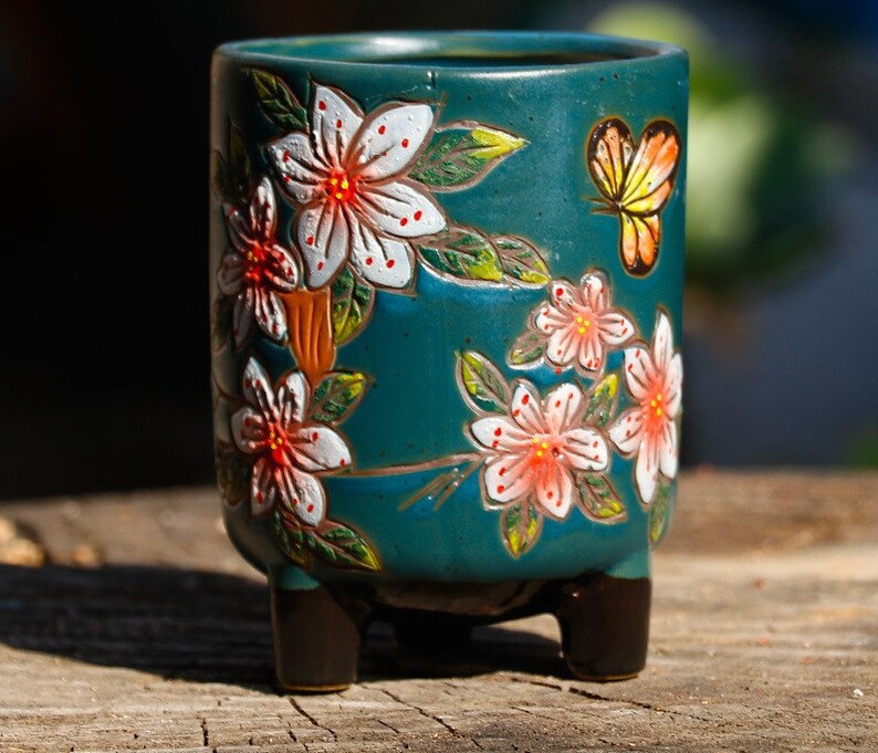 Circular Flower Pot Succulent Planter Ceramic Planter - Etsy UK