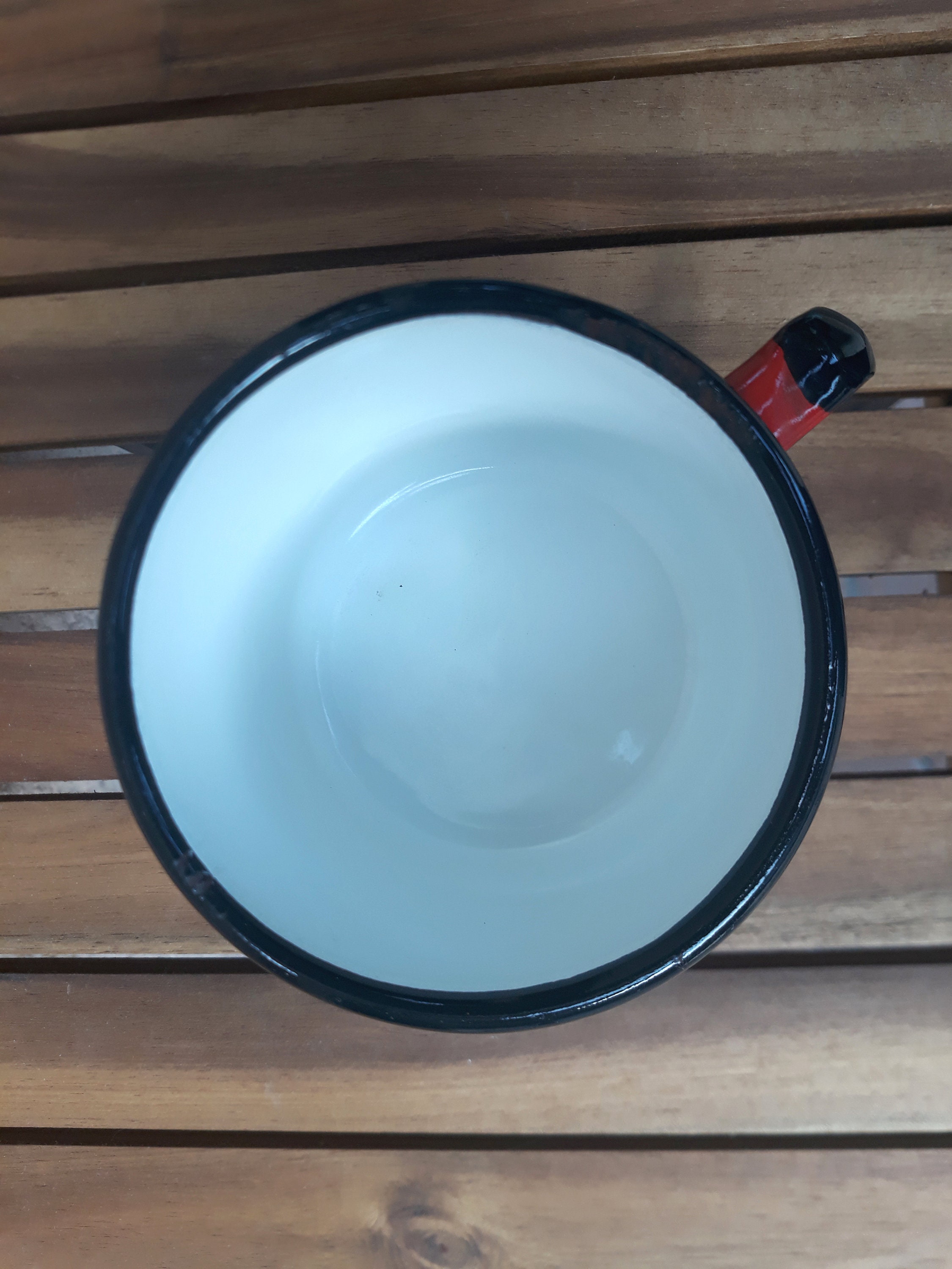 Vintage Little ENAMEL CUP Red - Enamelware Cup - Enameled Steel Mug ...