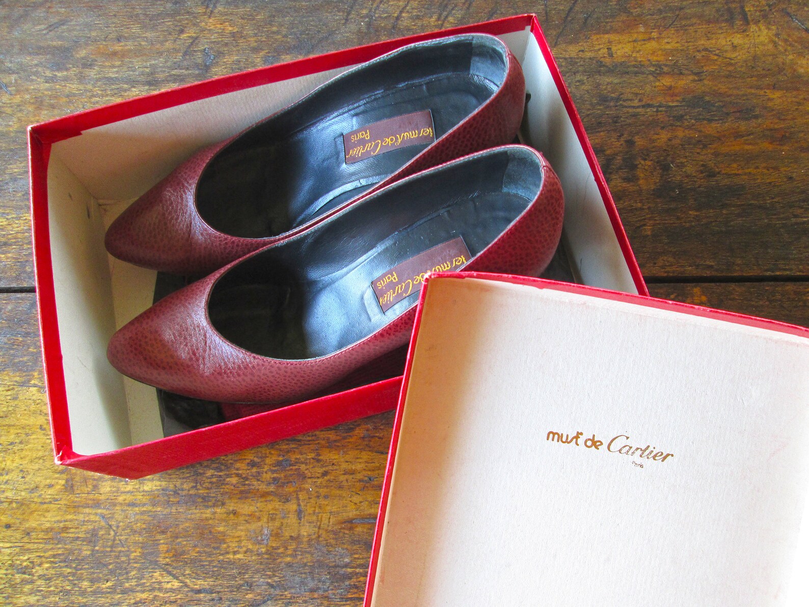 80s Heels Burgundy Red Shoes Cartier Paris, Womens Shoes 37,5 EU / 7.5 ...