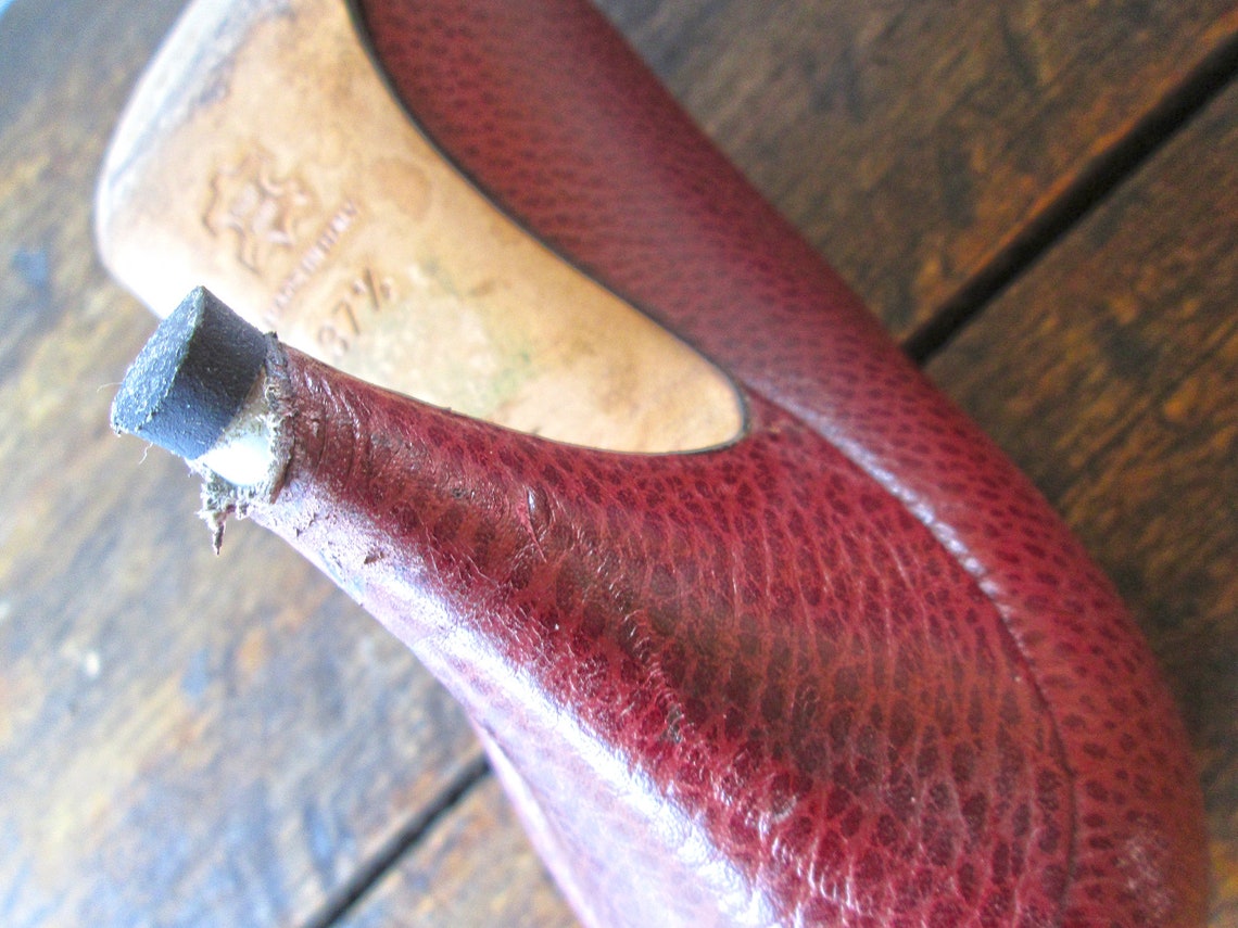 80s Heels Burgundy Red Shoes Cartier Paris Womens Shoes 375 - Etsy