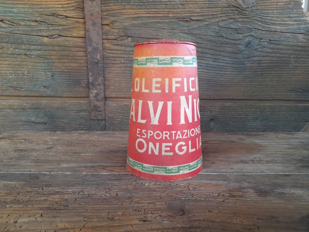 Rare Antique Italian Metal & Paper Demijohn Cover Industrial Olive Oil ...