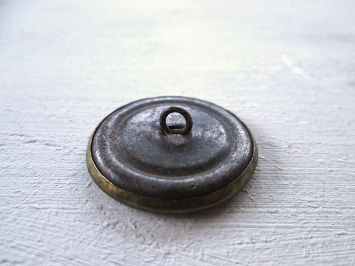 VINTAGE LARGE BUTTON Brass With Rim - Jewel Button Perforated Flower ...