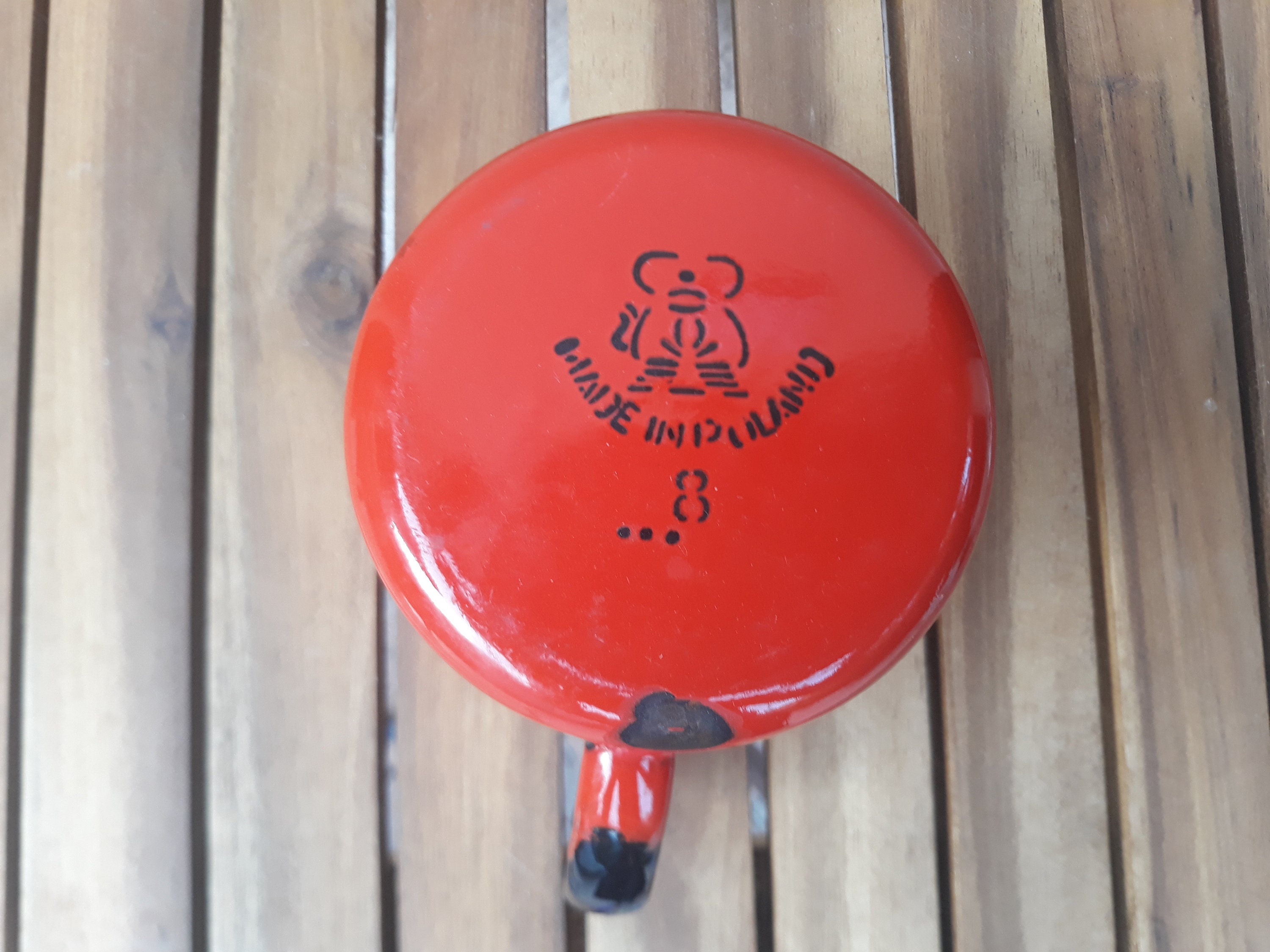 Vintage Little ENAMEL CUP Red - Enamelware Cup - Enameled Steel Mug ...