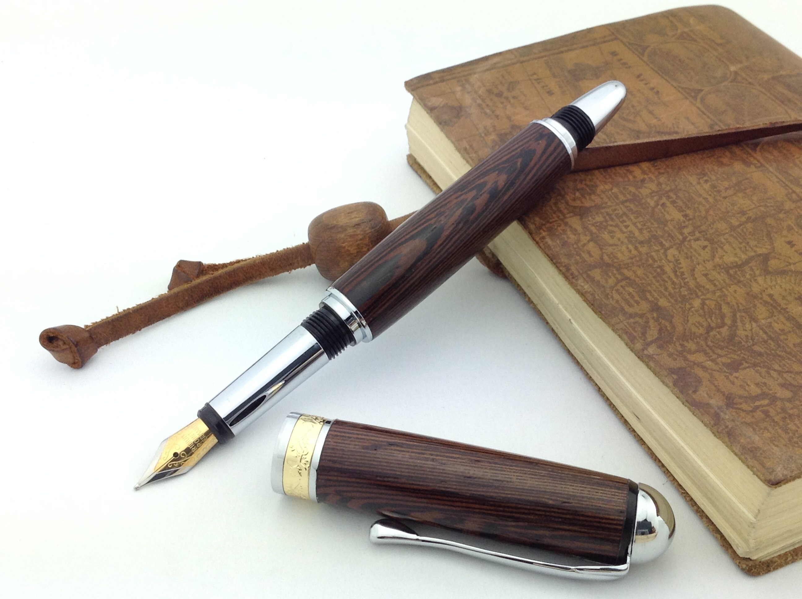 Wooden Fountain Pen African Wenge Wood Engraved Pen Made In | Etsy