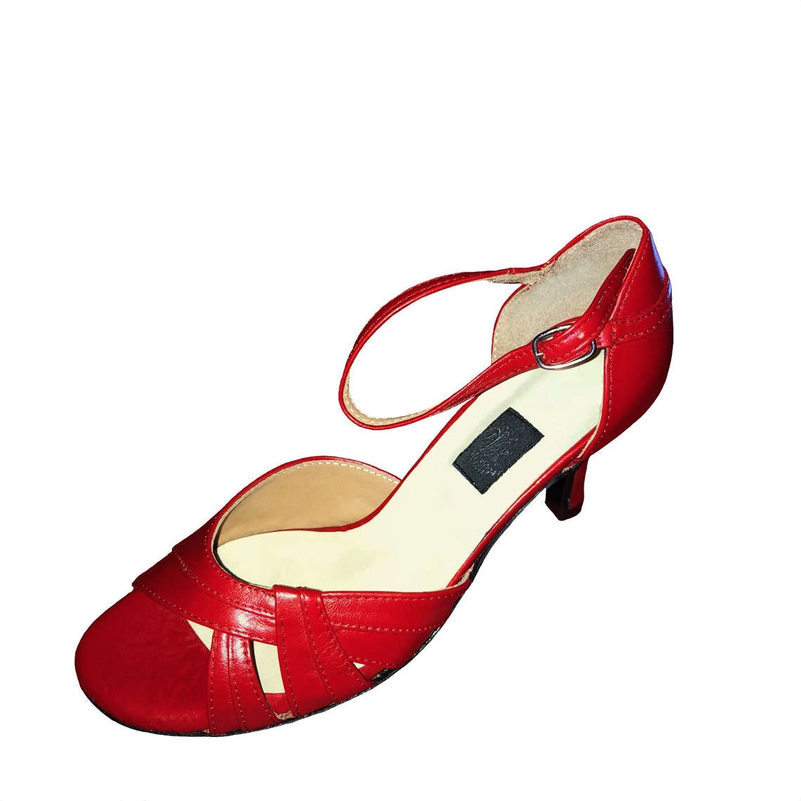 RED Open Toe Closed Back Heels Pumps/ladies Shoes/tango Shoes La ...
