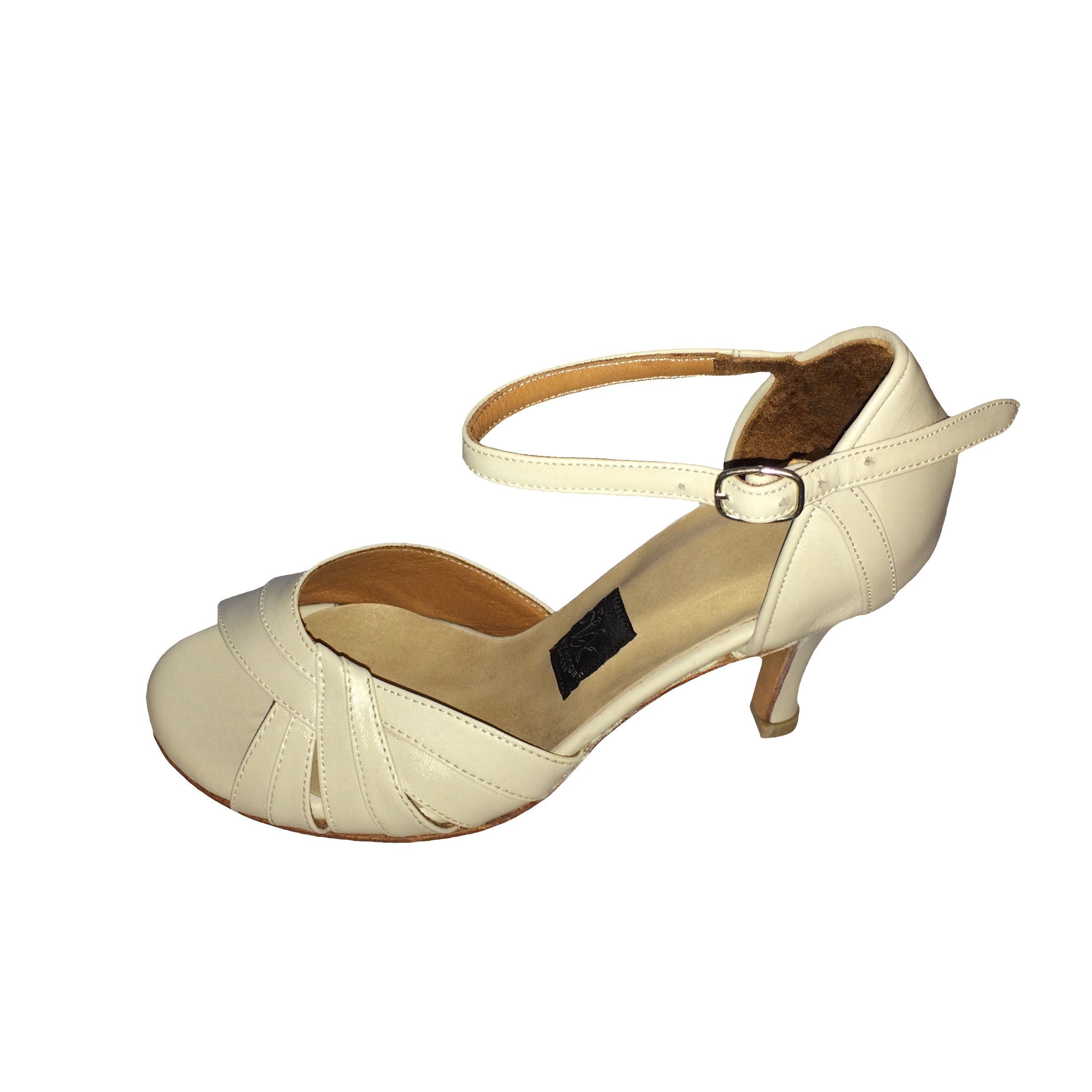 Beige Open Toe Closed Back Heels Pumps/ladies Shoes/tango Shoes La ...