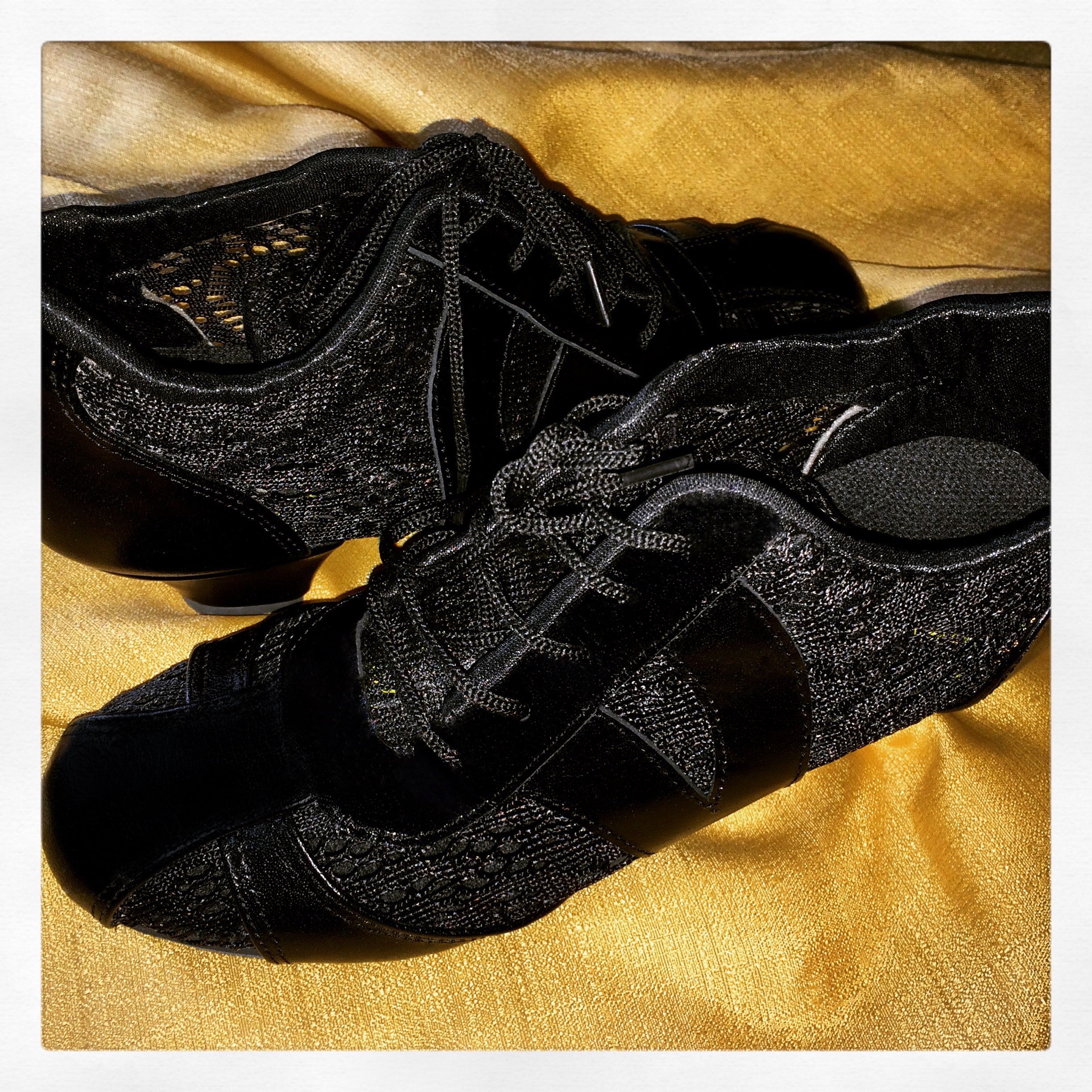 BLACK Leather Dance Sneakers / Leather Practice Shoes / Leather Tango ...