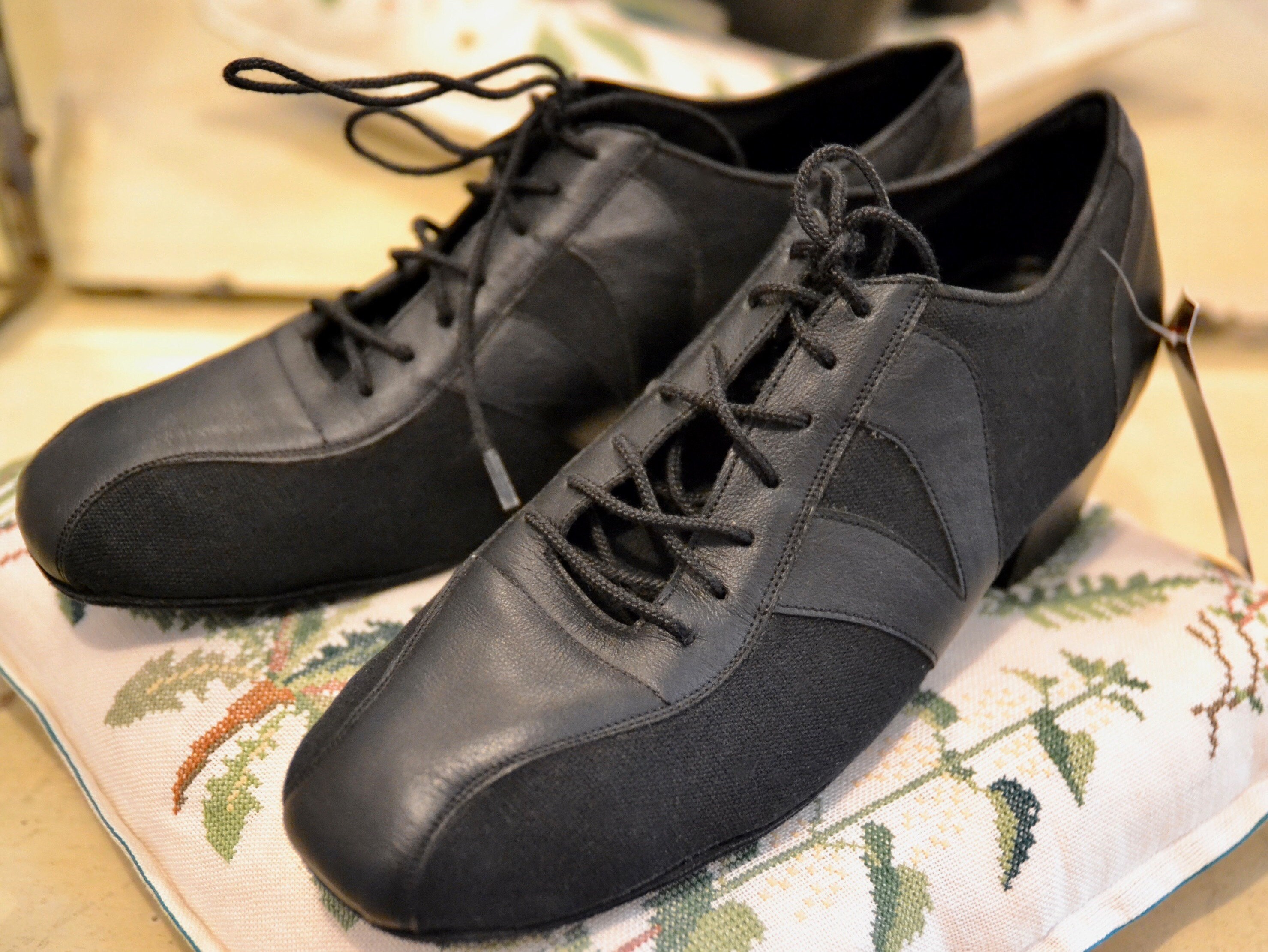 Black Leather Dance Tango Practice Sneakers, Size 46 - Etsy