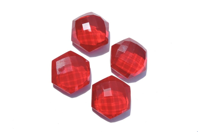 4 Pcs Beautiful Red Quartz Faceted Hexagon Shaped Loose - Etsy UK