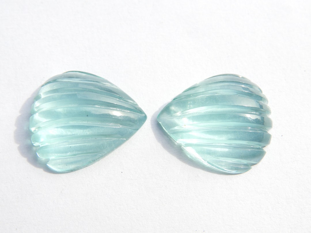 Gemstone Shells Sage Green Quartz Carved Shells Size 24X22 MM - Etsy