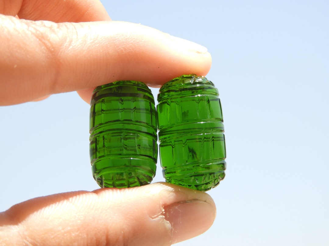 Carved Peridot Quartz Gemstone Drops: Jewelry Making (24X12 MM) - Etsy