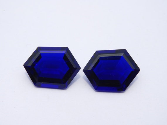 1 Pair Beautiful Cobalt Blue Quartz Faceted Fancy Shaped Loose | Etsy