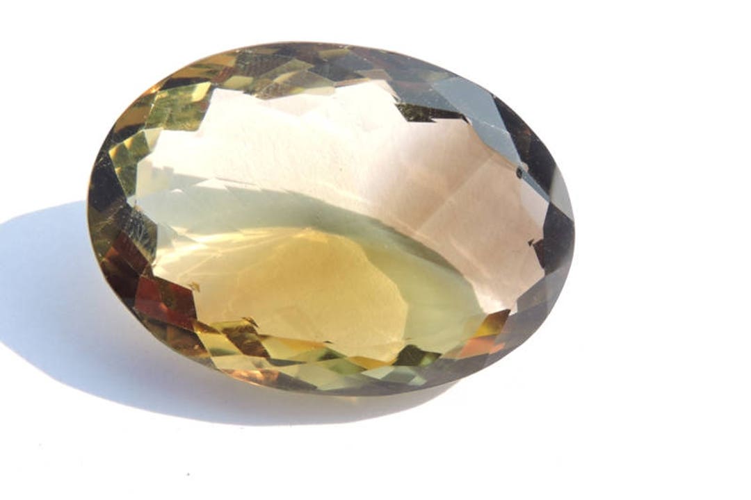 94 Carats Natural Bio Lemon Topaz Faceted Cut Stone Oval Shaped Loose ...