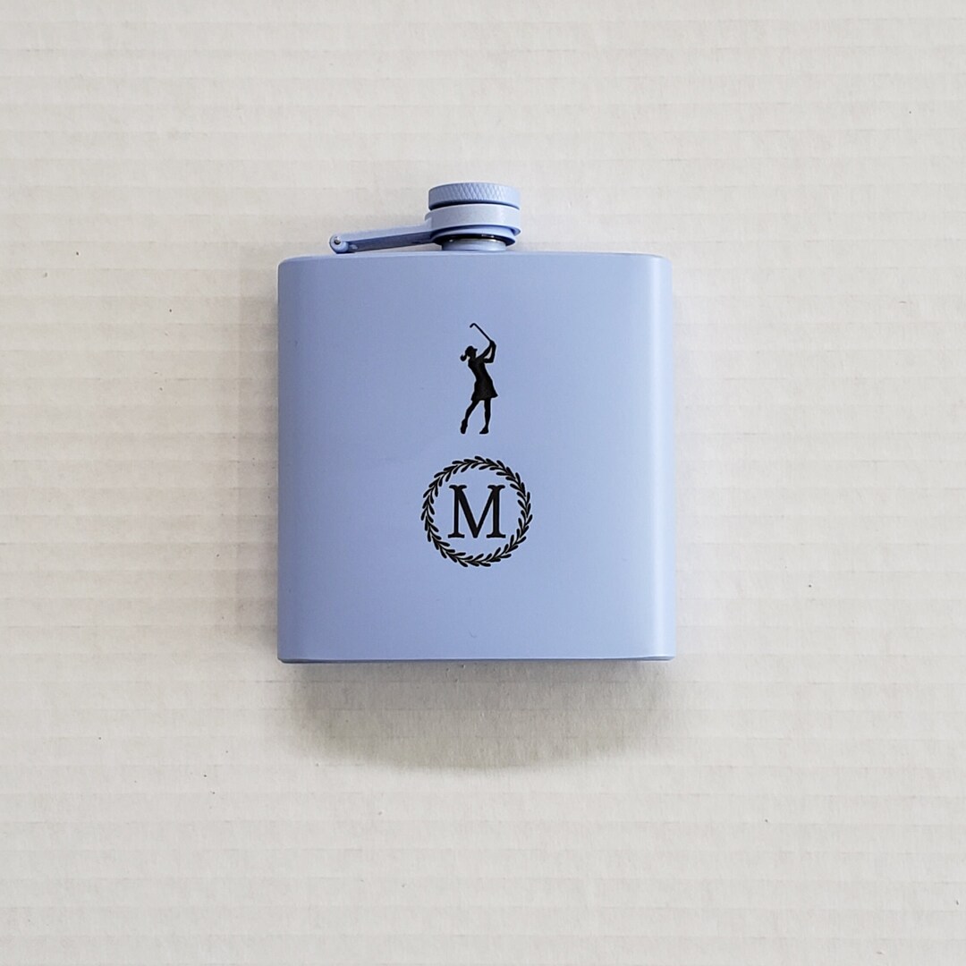 Monogrammed Flask for Lady Golfer, 6 Oz Stainless Steel - Etsy