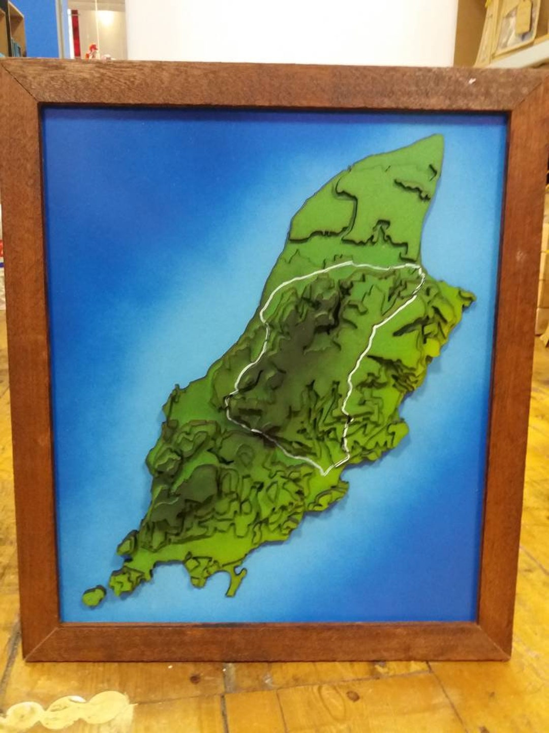 3D Topograph of Isle of Man (TT Course Marked) - Etsy