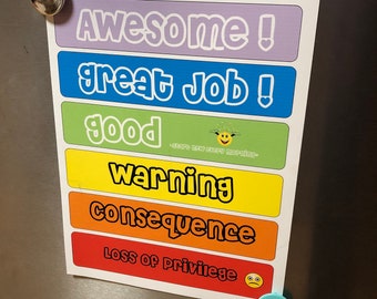 Color Code Behavior Chart for Kids Printable PDF | Etsy