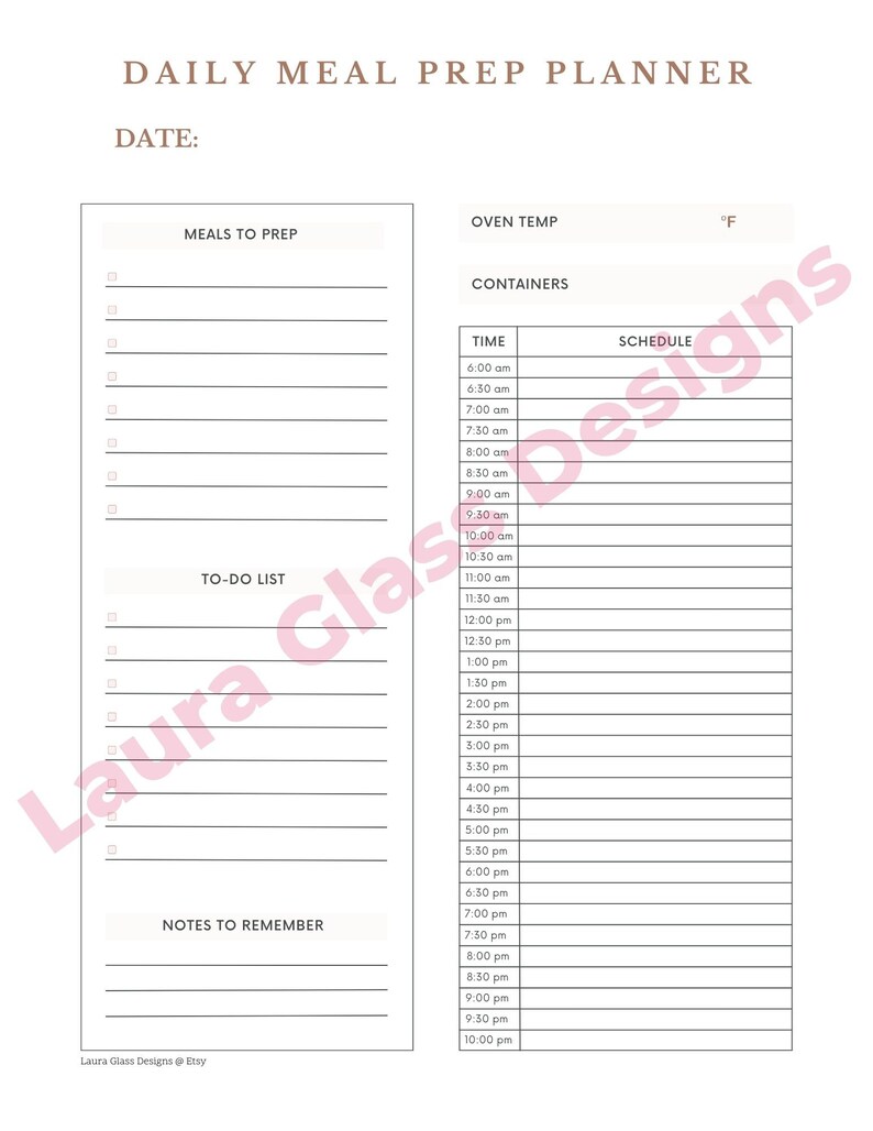 Printable weekly meal planner template - nutfity