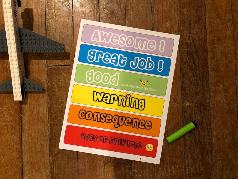 Color Code Behavior Chart for Kids Printable PDF Rainbow & - Etsy Singapore