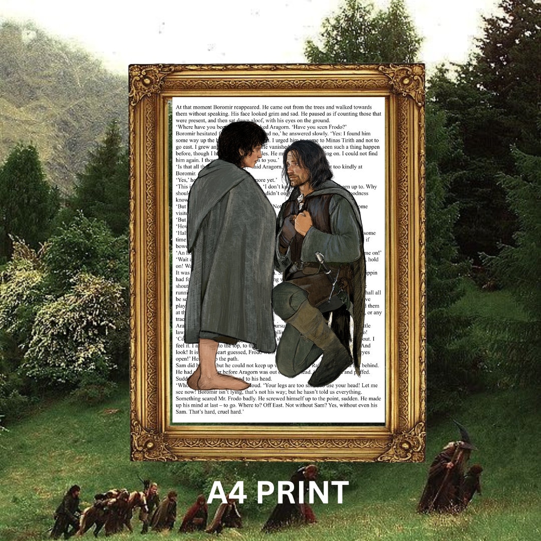 Aragorn and Frodo Art Print: Lord of the Rings Book Page (A4) - Etsy
