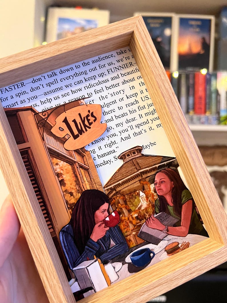 Commission | Handmade Gilmore Girls Diorama: Luke's Diner Art, 4x6 Inch ...